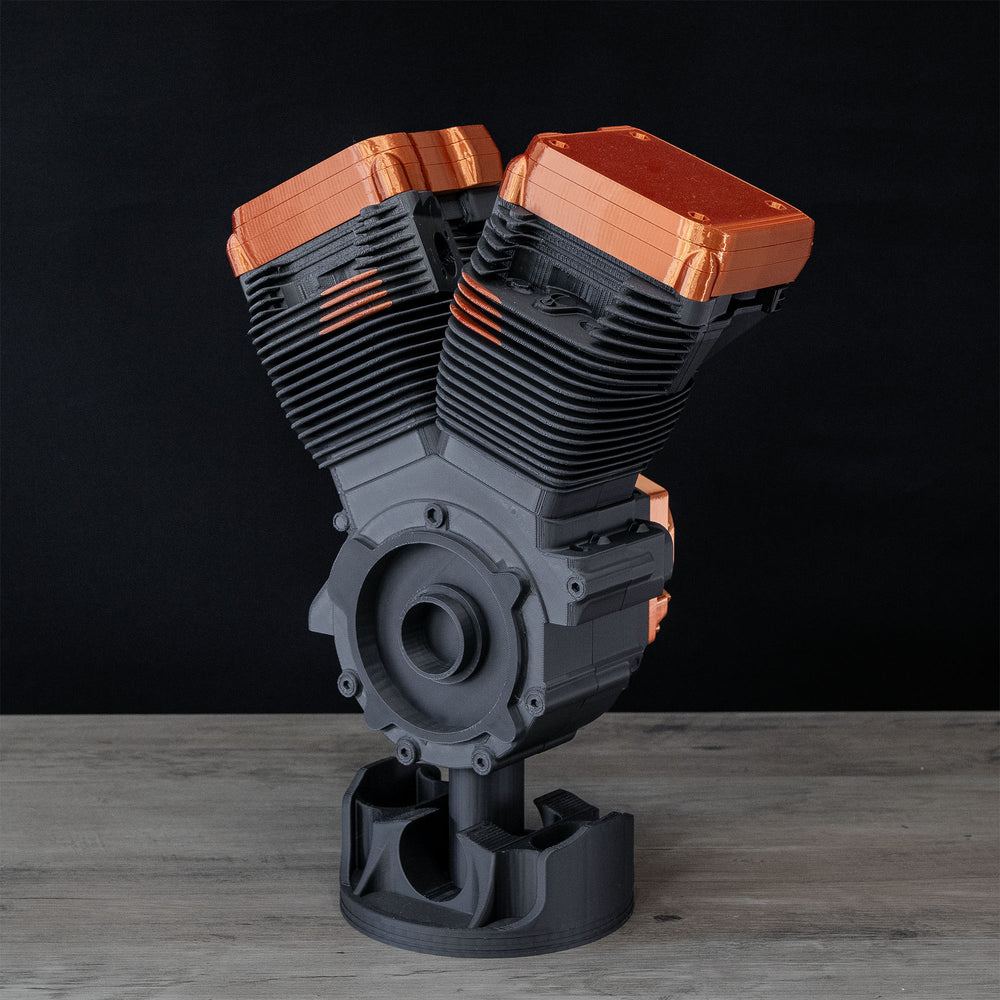 V-Twin Engine Display | Black and Copper